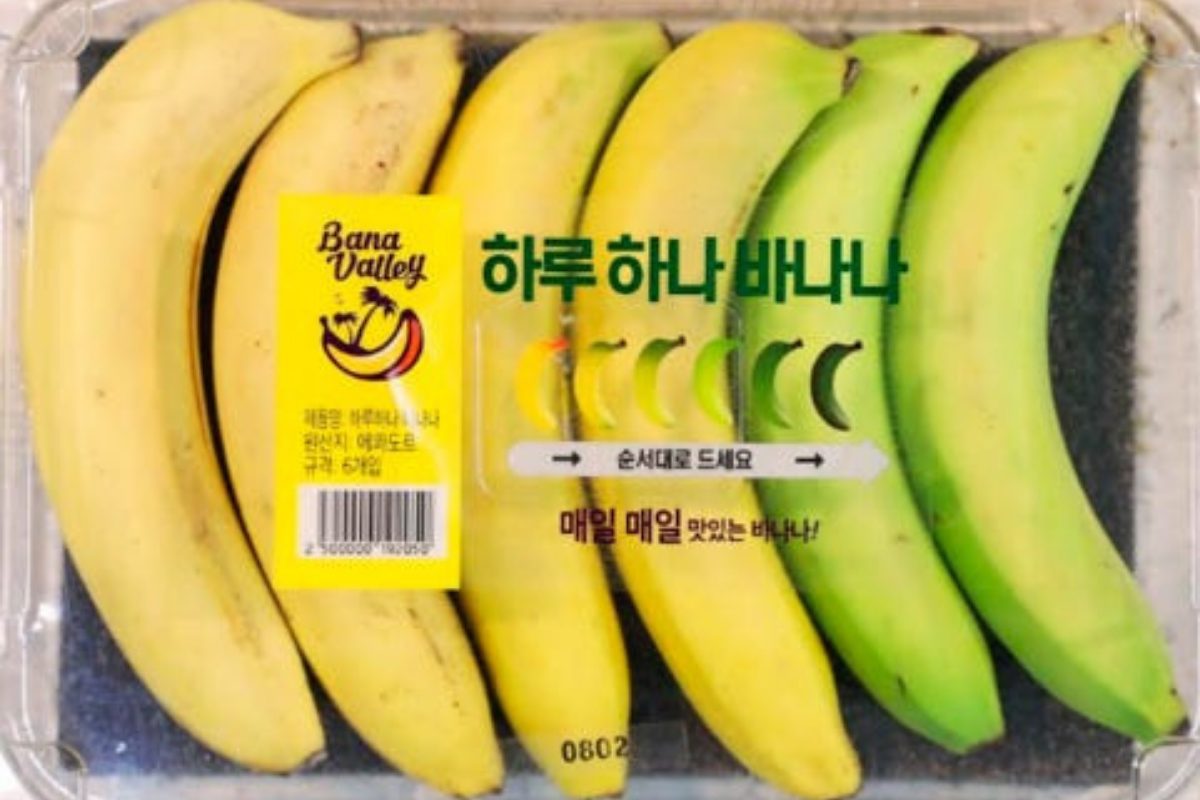 In Corea del Sud si vende una confezione di banane con diverse ...