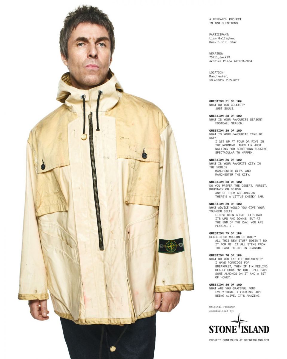 Liam Gallagher è anche il volto della nuova campagna di Stone Island